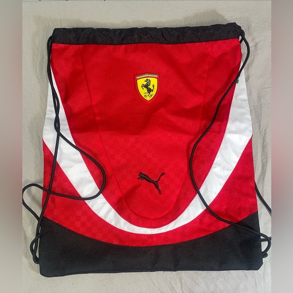 Puma | Bags | Puma Ferrari Official Gym Sack Bag Redblackwhite | Poshmark